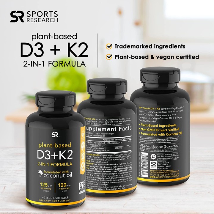 Sports Research Vitamin D3 + K2 with 5000iu Sports Research Vitamin D3 + K2 with 5000iu