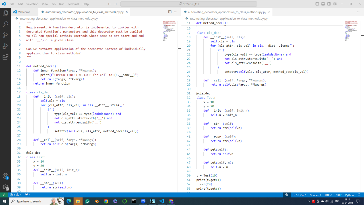 Automating the application of decorator to class methods by decorating ... Automating the application of decorator to class methods by decorating ...