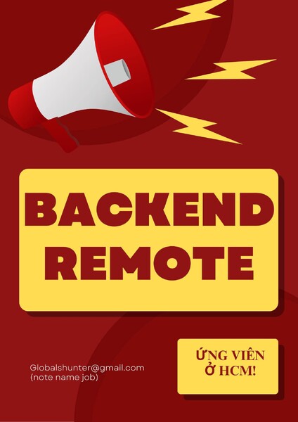 Backend Developer ( Java or Nodejs) Remote. Just for candidates in HCM. Backend Developer ( Java or Nodejs) Remote. Just for candidates in HCM.