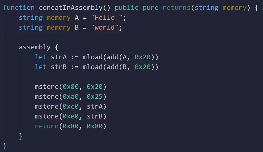 Yul: How to Concatenate String in Solidity Inline Assembly & How Much ... Yul: How to Concatenate String in Solidity Inline Assembly & How Much ...