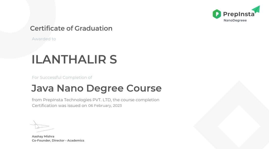 Java programming completed successfully Java programming completed successfully
