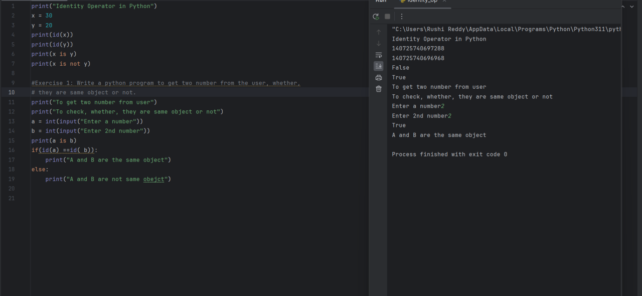 Identity Operators in Python Part 6 Identity Operators in Python Part 6
