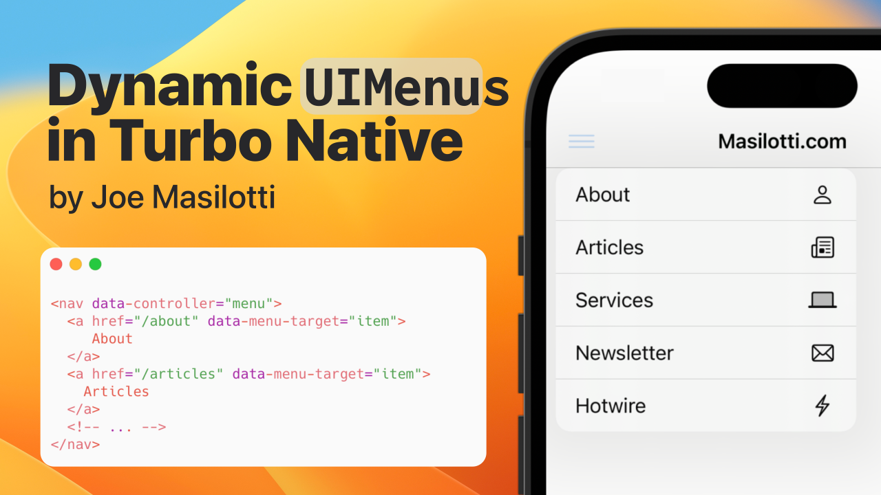 Dynamic UIMenu in Turbo Native apps Dynamic UIMenu in Turbo Native apps