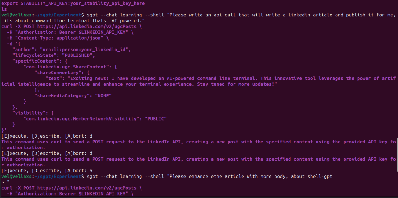 Harnessing the Power of AI in the Terminal: My Experience with Shell-GPT Harnessing the Power of AI in the Terminal: My Experience with Shell-GPT