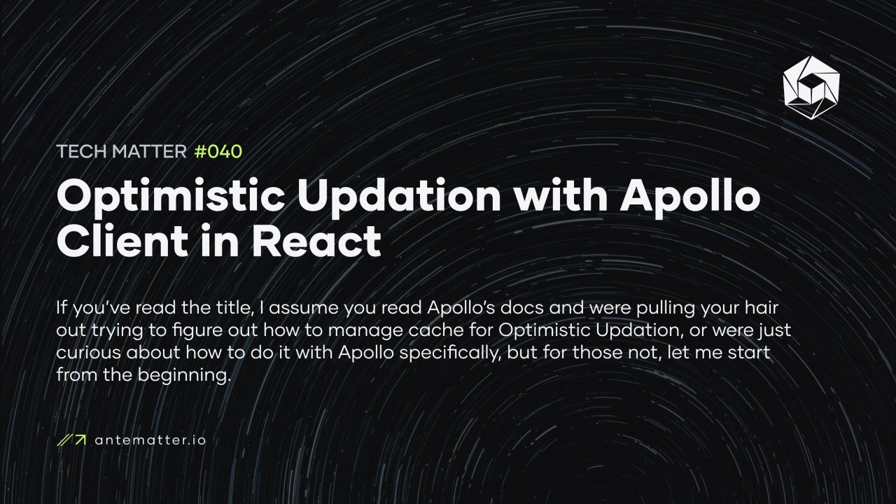 Optimistic Updation with Apollo Client in React Optimistic Updation with Apollo Client in React