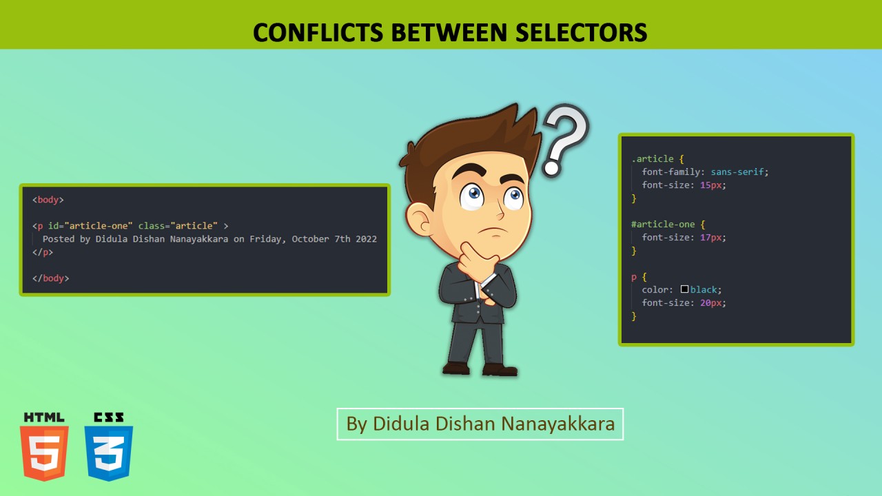 Conflicts Between Selectors (cascading style sheets) Conflicts Between Selectors (cascading style sheets)