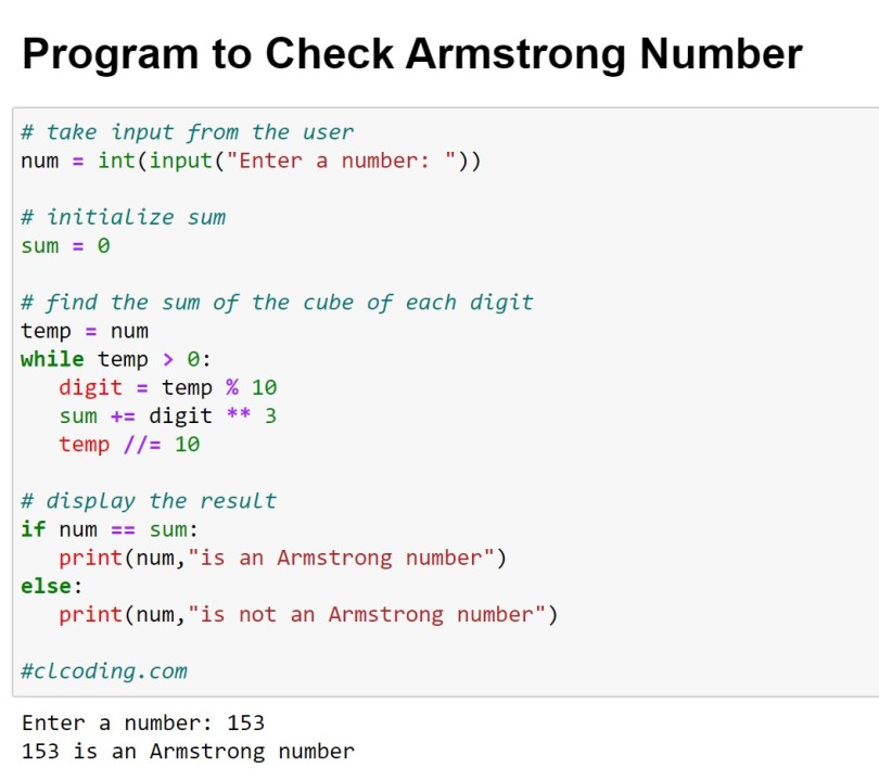 Day 60 : Python Program to Check Armstrong Number Day 60 : Python Program to Check Armstrong Number