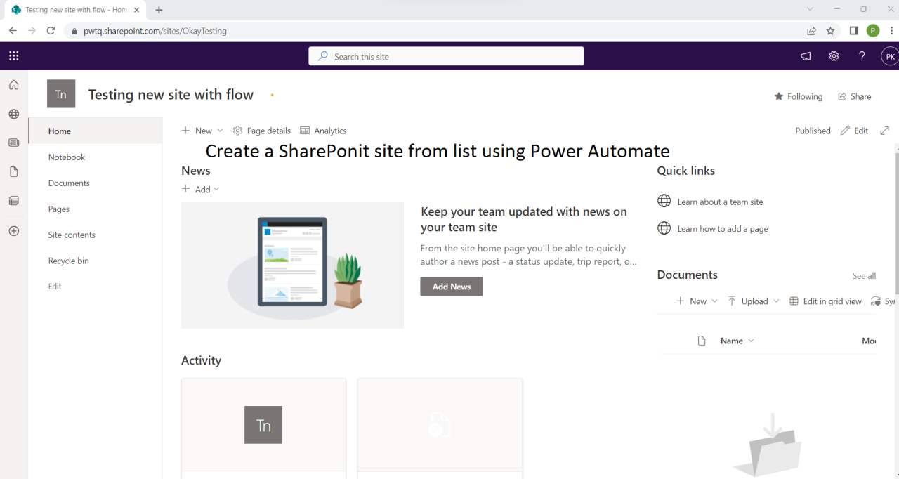 Create a SharePoint site using Power automate from SharePoint list. Create a SharePoint site using Power automate from SharePoint list.