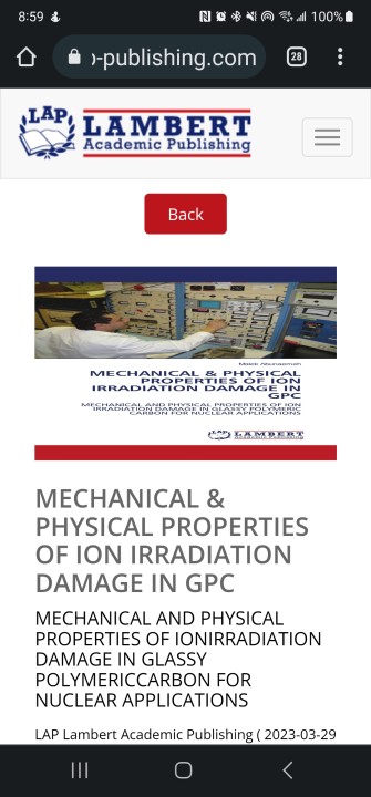 MECHANICAL & PHYSICAL PROPERTIES OF ION IRRADIATION DAMAGE IN GPC MECHANICAL & PHYSICAL PROPERTIES OF ION IRRADIATION DAMAGE IN GPC
