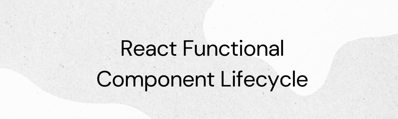 React Functional Component LifeCycle React Functional Component LifeCycle