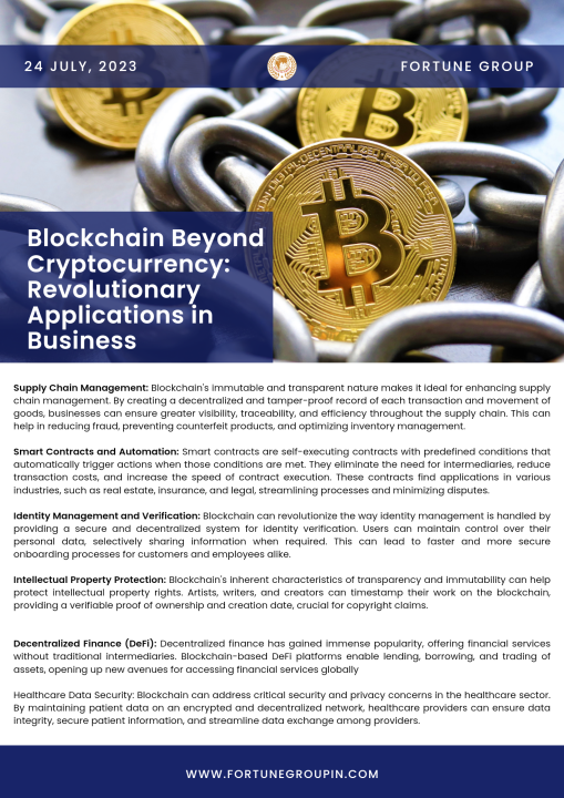 Blockchain Beyond Cryptocurrency: Revolutionary Applications In Business Blockchain Beyond Cryptocurrency: Revolutionary Applications In Business