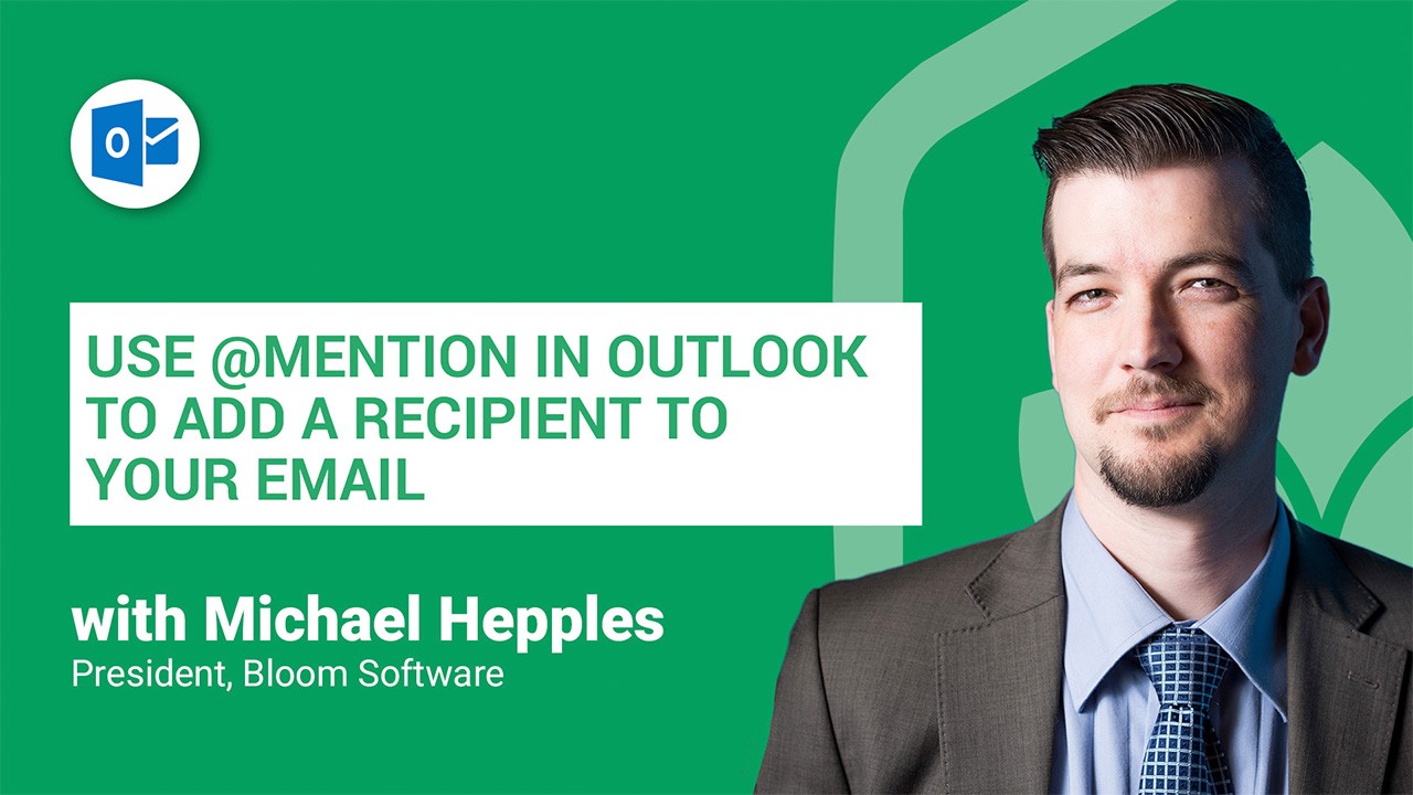 Use @mention in Outlook to add a recipient to your email Use @mention in Outlook to add a recipient to your email