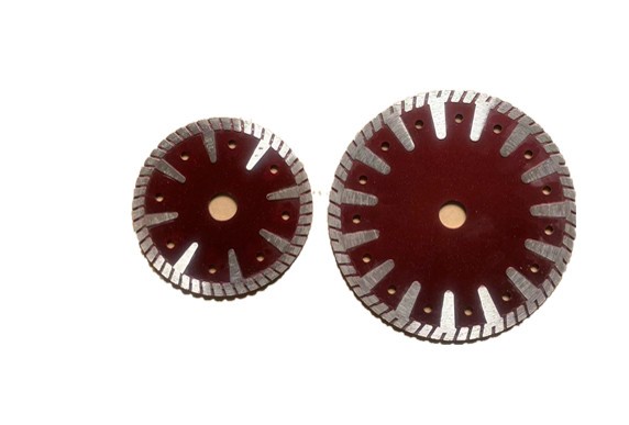 Turbo diamond blades with T segment protection. Turbo diamond blades with T segment protection.