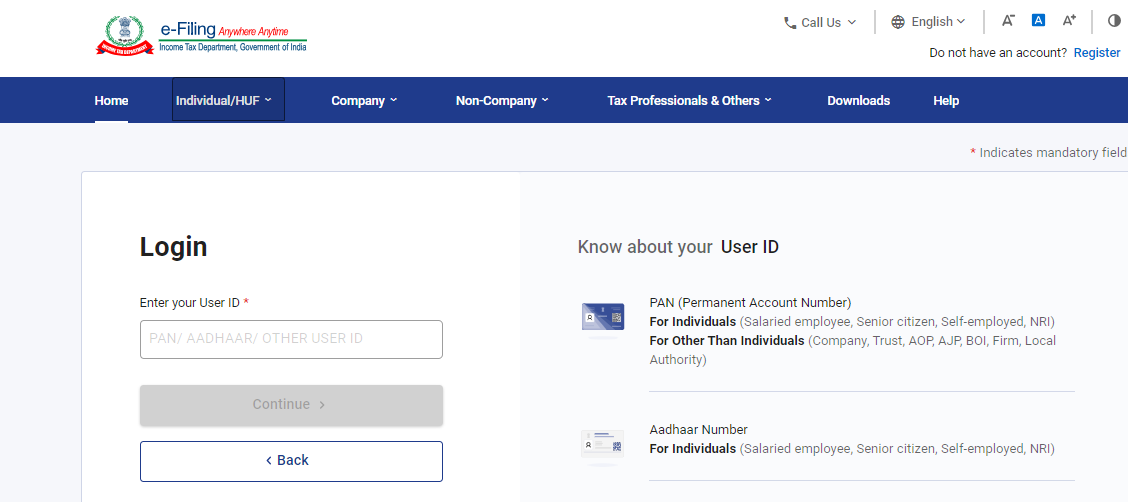Non filing of ITR Non filing of ITR