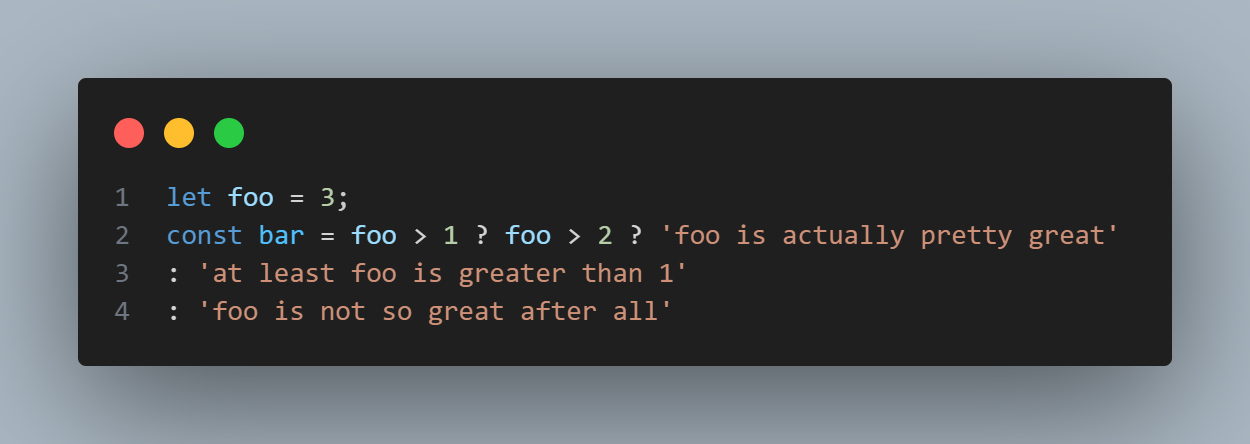 Exploring Code #60: Nested/Chained Ternary Operators - Should You Use Them? Exploring Code #60: Nested/Chained Ternary Operators - Should You Use Them?