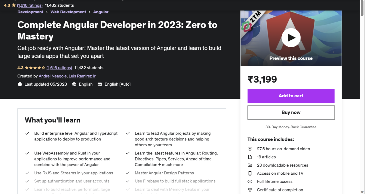 Udemy Course: Complete Angular Developer in 2023 Udemy Course: Complete Angular Developer in 2023