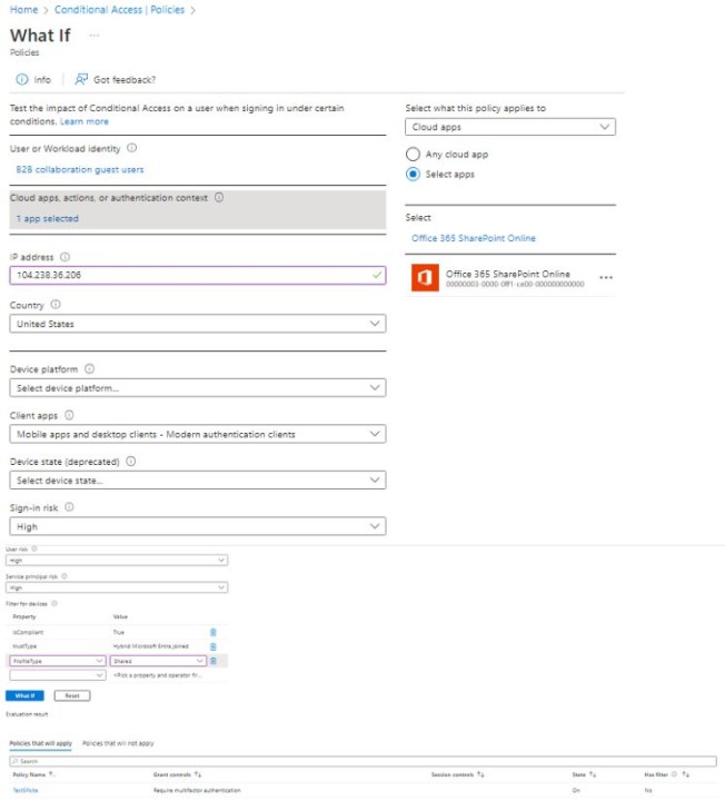 Troubleshooting Conditional Access using the What If tool Troubleshooting Conditional Access using the What If tool