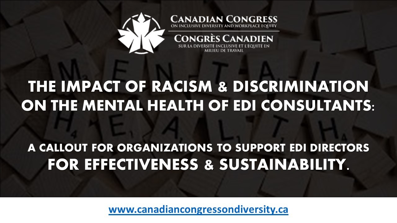 THE IMPACT OF RACISM & DISCRIMINATION ON MENTAL HEALTH: A CALLOUT FOR ... THE IMPACT OF RACISM & DISCRIMINATION ON MENTAL HEALTH: A CALLOUT FOR ...