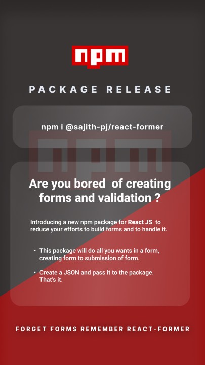 @sajith-pj/react-former @sajith-pj/react-former