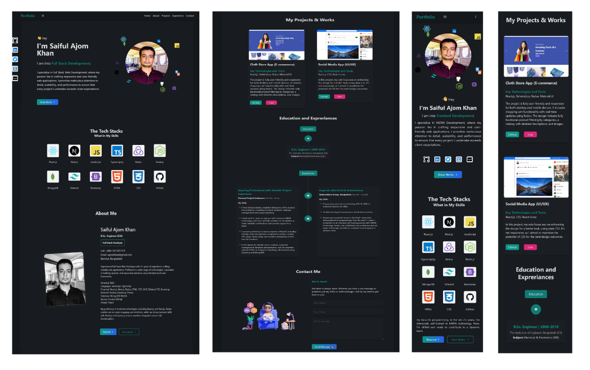 Portfolio Website- React JS, Tailwindcss, Node JS, MongoDB-Responsive ... Portfolio Website- React JS, Tailwindcss, Node JS, MongoDB-Responsive ...