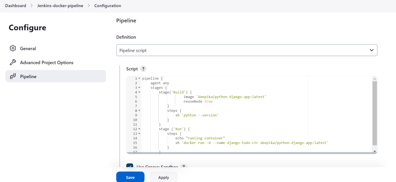 Day 27 Task: Jenkins Declarative Pipeline with Docker Day 27 Task: Jenkins Declarative Pipeline with Docker