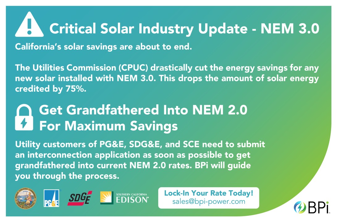 Critical Solar Industry Update – NEM 3.0: California’s Net Energy ... Critical Solar Industry Update – NEM 3.0: California’s Net Energy ...