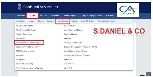GSTN Enabled functionality to furnish LUT GSTN Enabled functionality to furnish LUT