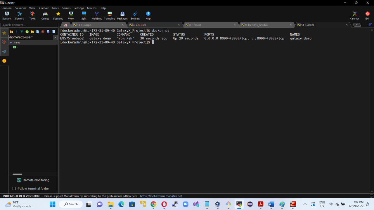 Confirming the creation of the container/ Configuring Java and Tomcat ... Confirming the creation of the container/ Configuring Java and Tomcat ...