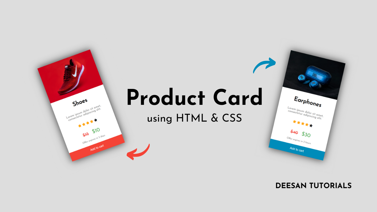 How to create Product Cards using HTML and CSS How to create Product Cards using HTML and CSS