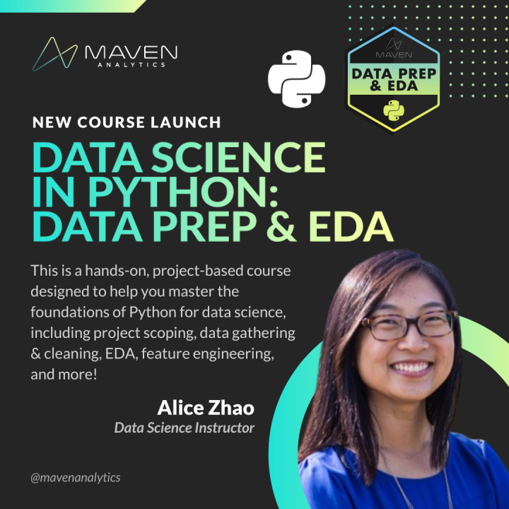 πNEW COURSE LAUNCH! DATA SCIENCE IN PYTHON: DATA PREP & EDA π πNEW COURSE LAUNCH! DATA SCIENCE IN PYTHON: DATA PREP & EDA π