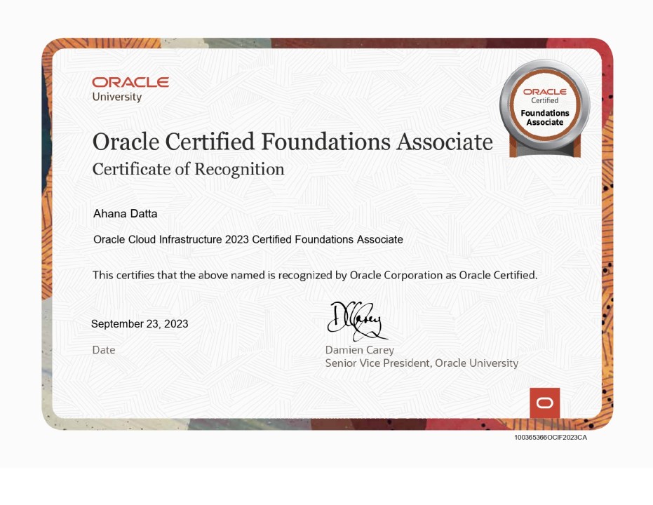 Oracle Cloud Infrastructure, 2023 Certified Foundations Associate Oracle Cloud Infrastructure, 2023 Certified Foundations Associate