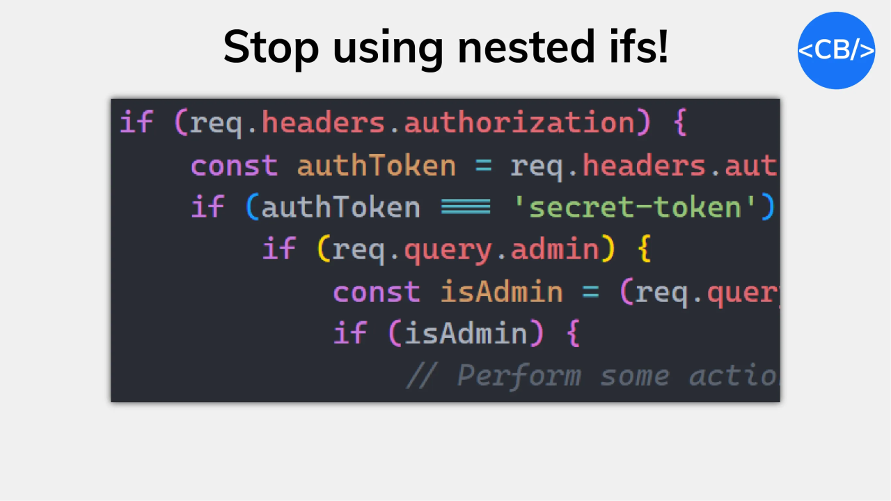 Stop using nested ifs. Do this instead Stop using nested ifs. Do this instead