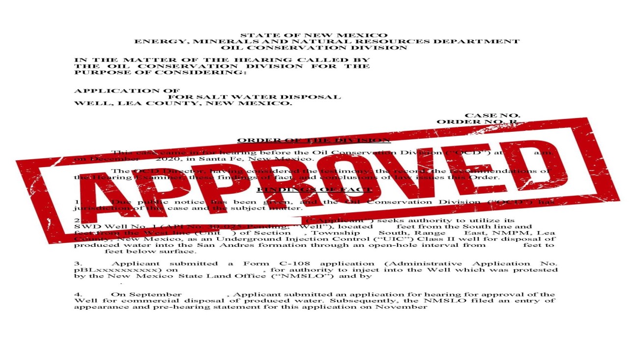 Is Your New Mexico SWD Permit Application Stalled? Is Your New Mexico SWD Permit Application Stalled?