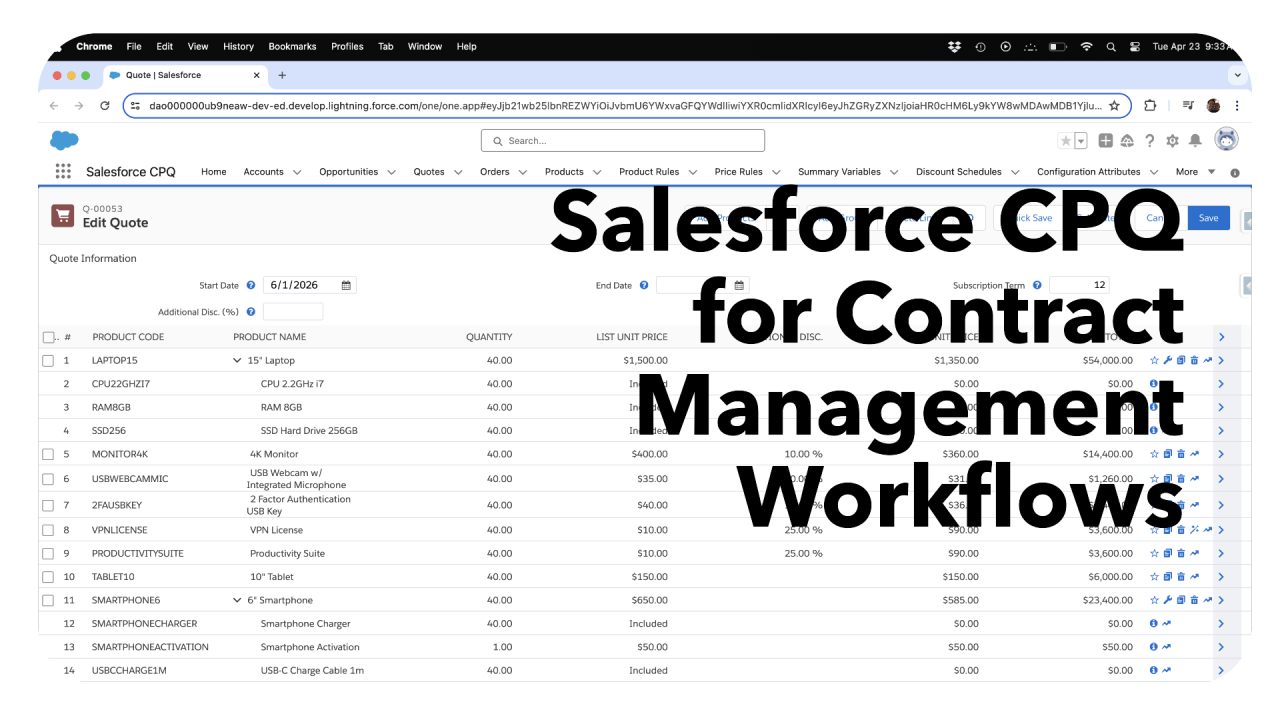 Salesforce CPQ for Contract Management Workflows Salesforce CPQ for Contract Management Workflows
