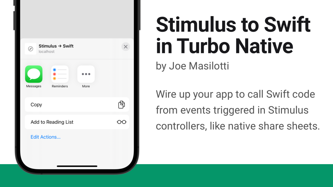 Call Swift APIs from Stimulus in Turbo Native Call Swift APIs from Stimulus in Turbo Native