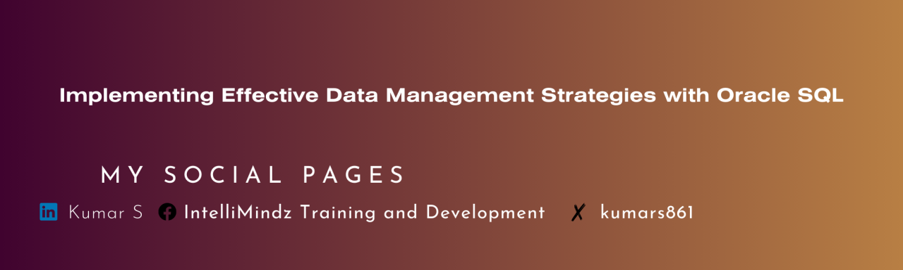 Implementing Effective Data Management Strategies with Oracle SQL Implementing Effective Data Management Strategies with Oracle SQL