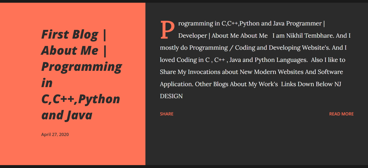 First Blog Programming Python First Blog Programming Python