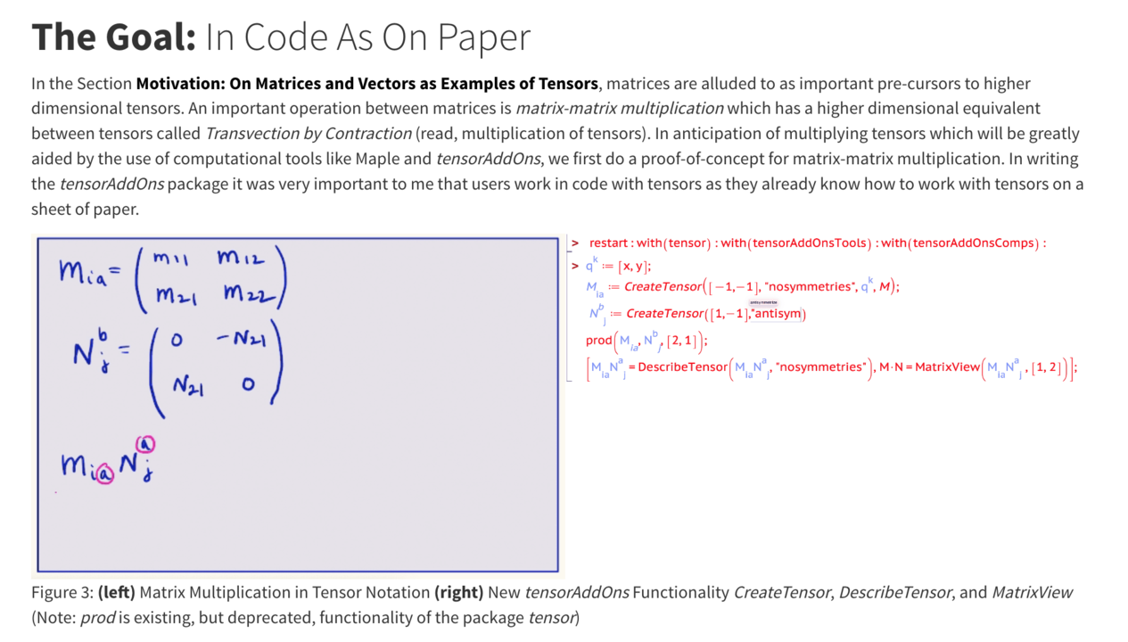 Tensor Computations and Visualization in Maple (in code as on paper) Tensor Computations and Visualization in Maple (in code as on paper)