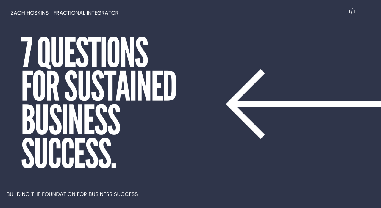 Building the Foundation for Business Success: Answering the 7 Key Questions Building the Foundation for Business Success: Answering the 7 Key Questions