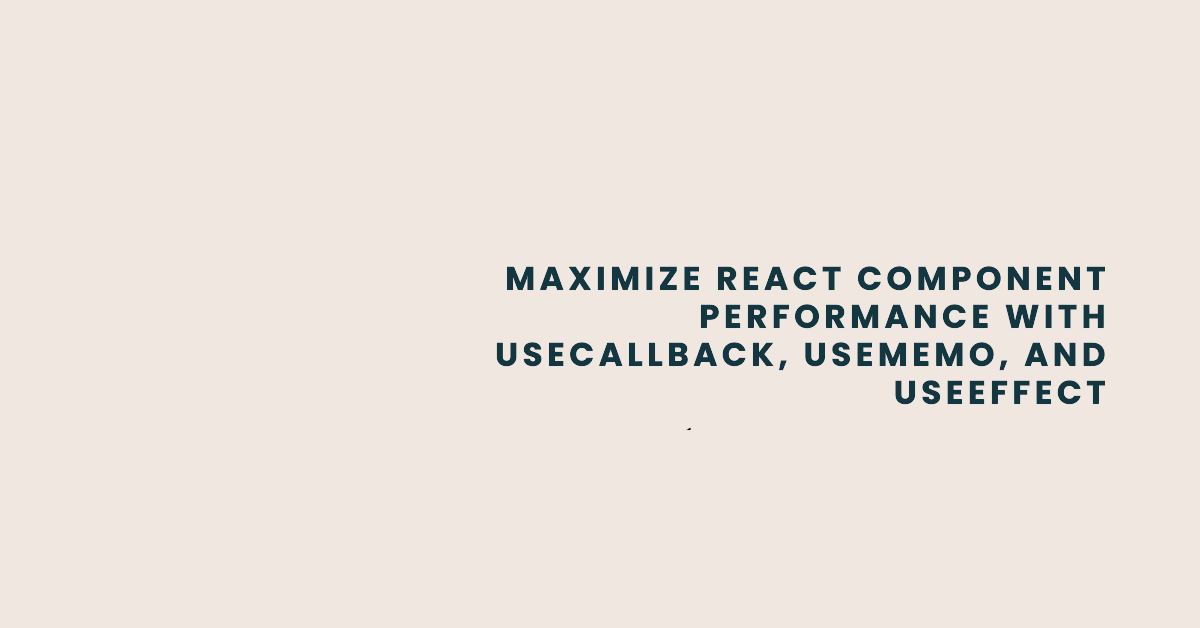 Boosting Performance in React Components with useCallback, useMemo, and ... Boosting Performance in React Components with useCallback, useMemo, and ...