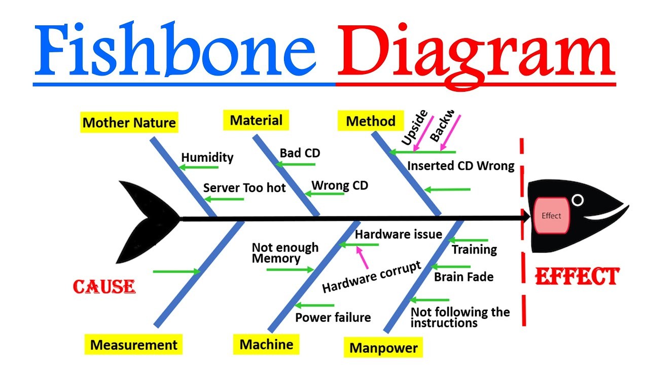Fish bone diagram explained with example in lean six sigma Fish bone diagram explained with example in lean six sigma