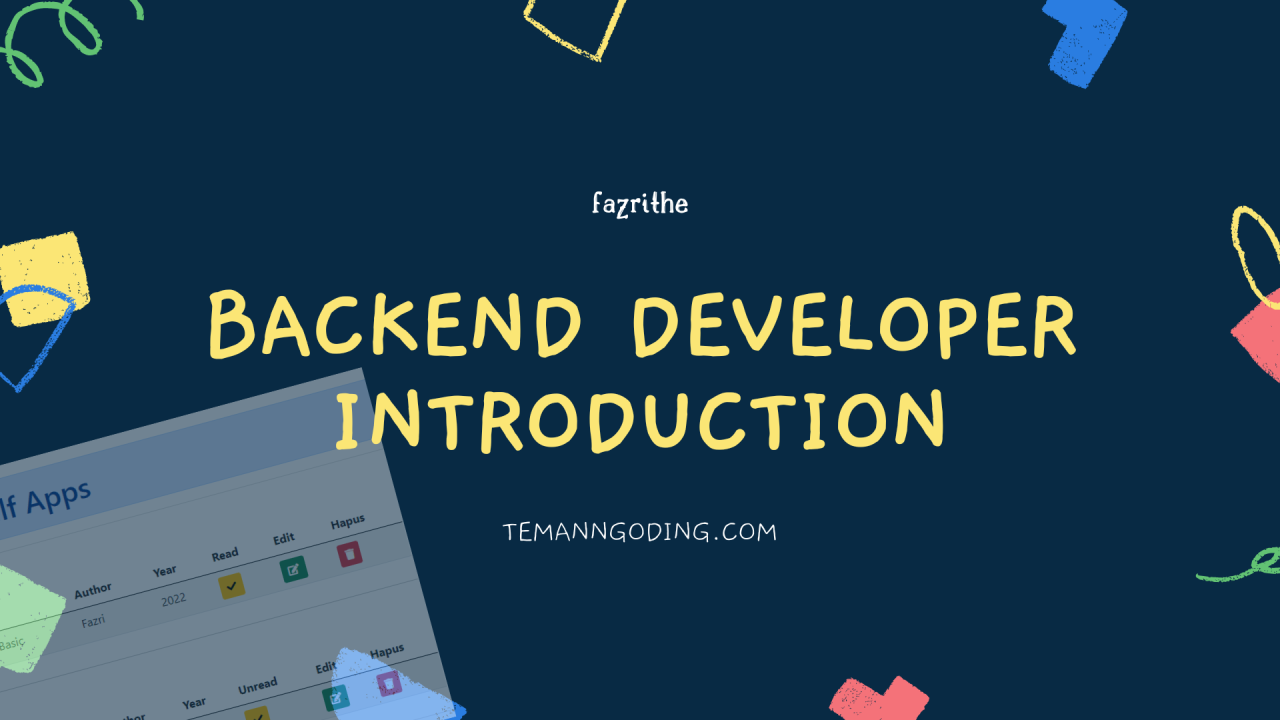 BACKEND DEVELOPER INTRODUCTION BACKEND DEVELOPER INTRODUCTION