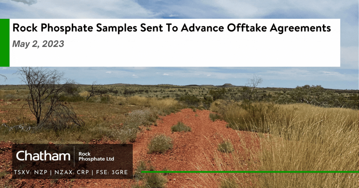Rock Phosphate Samples Sent To Advance Offtake Agreements Rock Phosphate Samples Sent To Advance Offtake Agreements