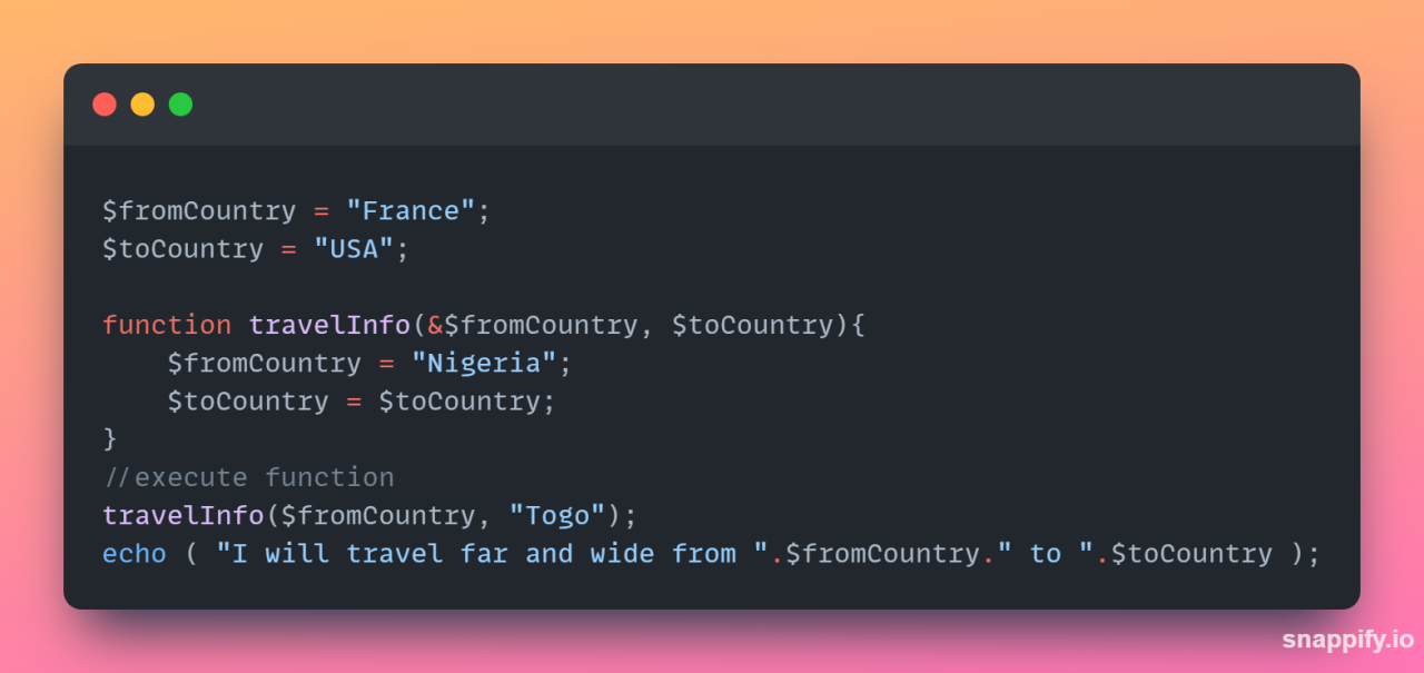Passing By Reference & Passing By Value in PHP Passing By Reference & Passing By Value in PHP