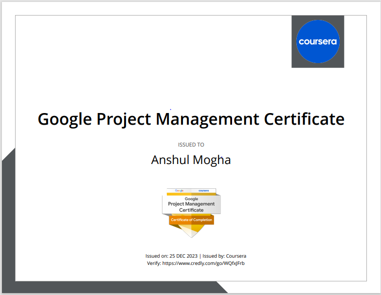Google Project Management Professional Certification Google Project Management Professional Certification