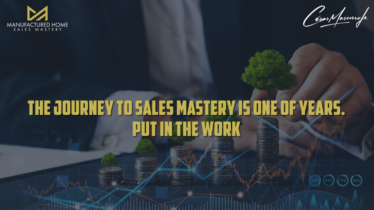 Mastery Of Manufactured Home Sales Takes Time...Years. Mastery Of Manufactured Home Sales Takes Time...Years.