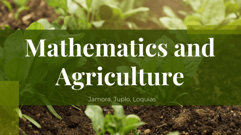 The Role of Mathematics in Agriculture: Cultivating Precision and ... The Role of Mathematics in Agriculture: Cultivating Precision and ...
