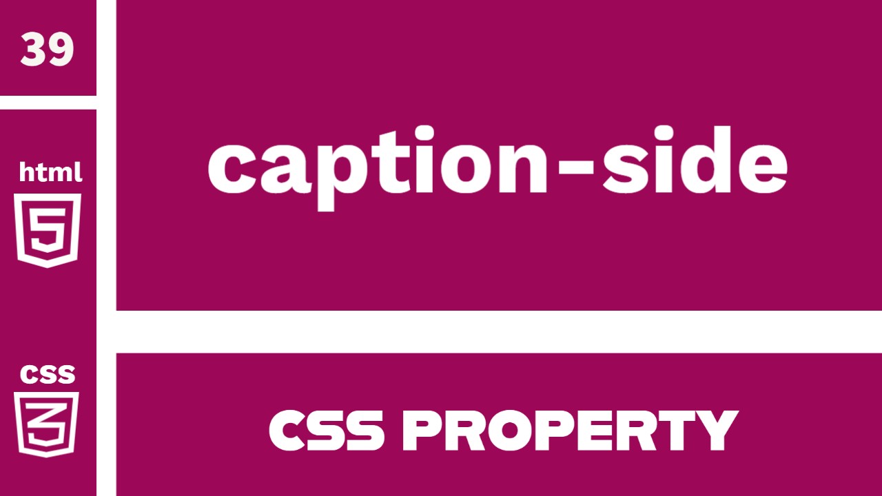 CSS Property : caption-side Explained CSS Property : caption-side Explained