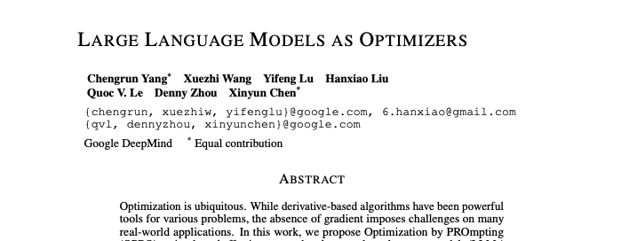 Optimization by Prompting: Using LLMs to Improve LLMs Optimization by Prompting: Using LLMs to Improve LLMs