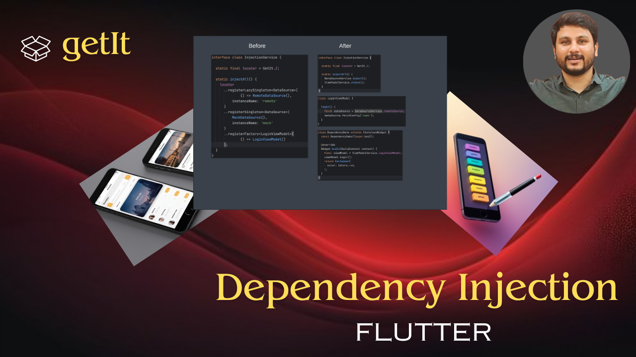 Better way to use Dependency Injection using GetIt in Flutter Better way to use Dependency Injection using GetIt in Flutter